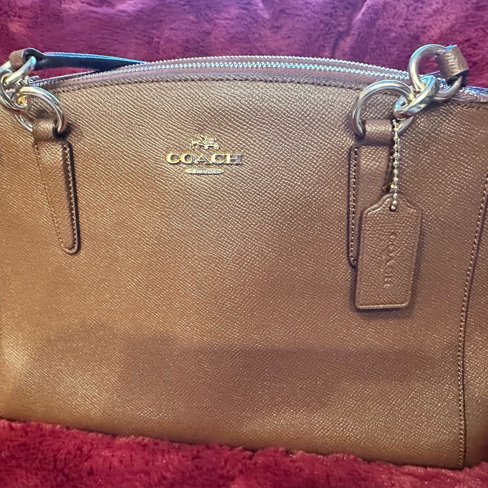 Coach Christie Carryall Crossgrain Leather Handbag - Gem